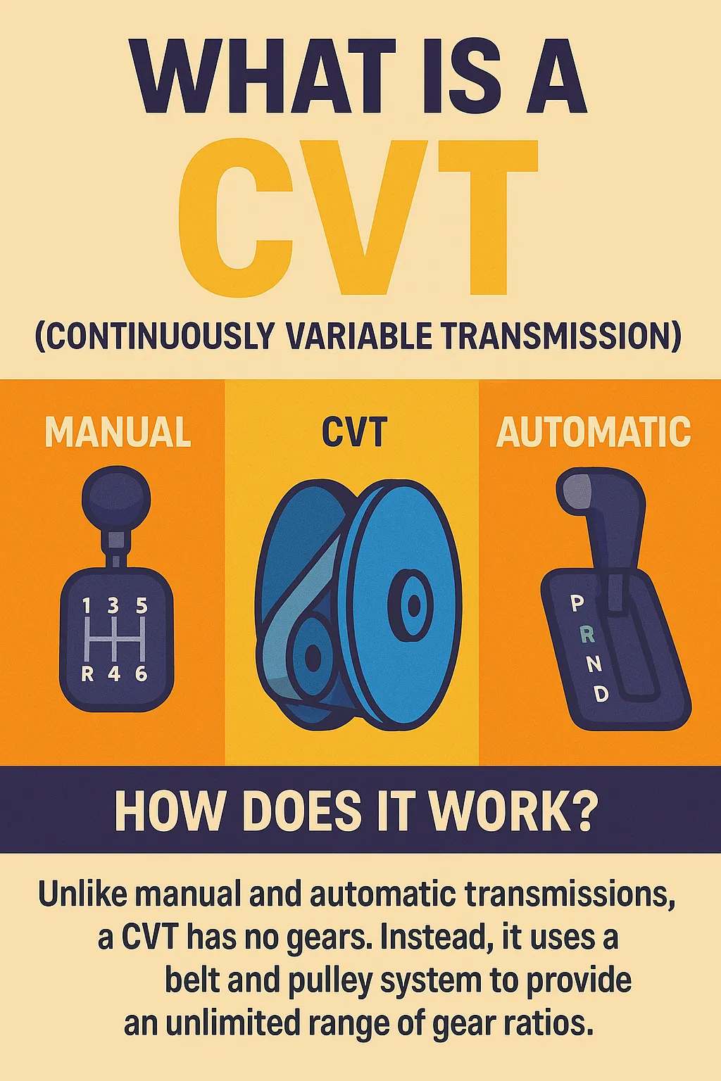 What is a CVT (Continuously Variable Transmission)? Comparison ...